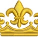Gold Crown With Fleur De Lis and a Laurel Wreath With Stylized Leaves ...