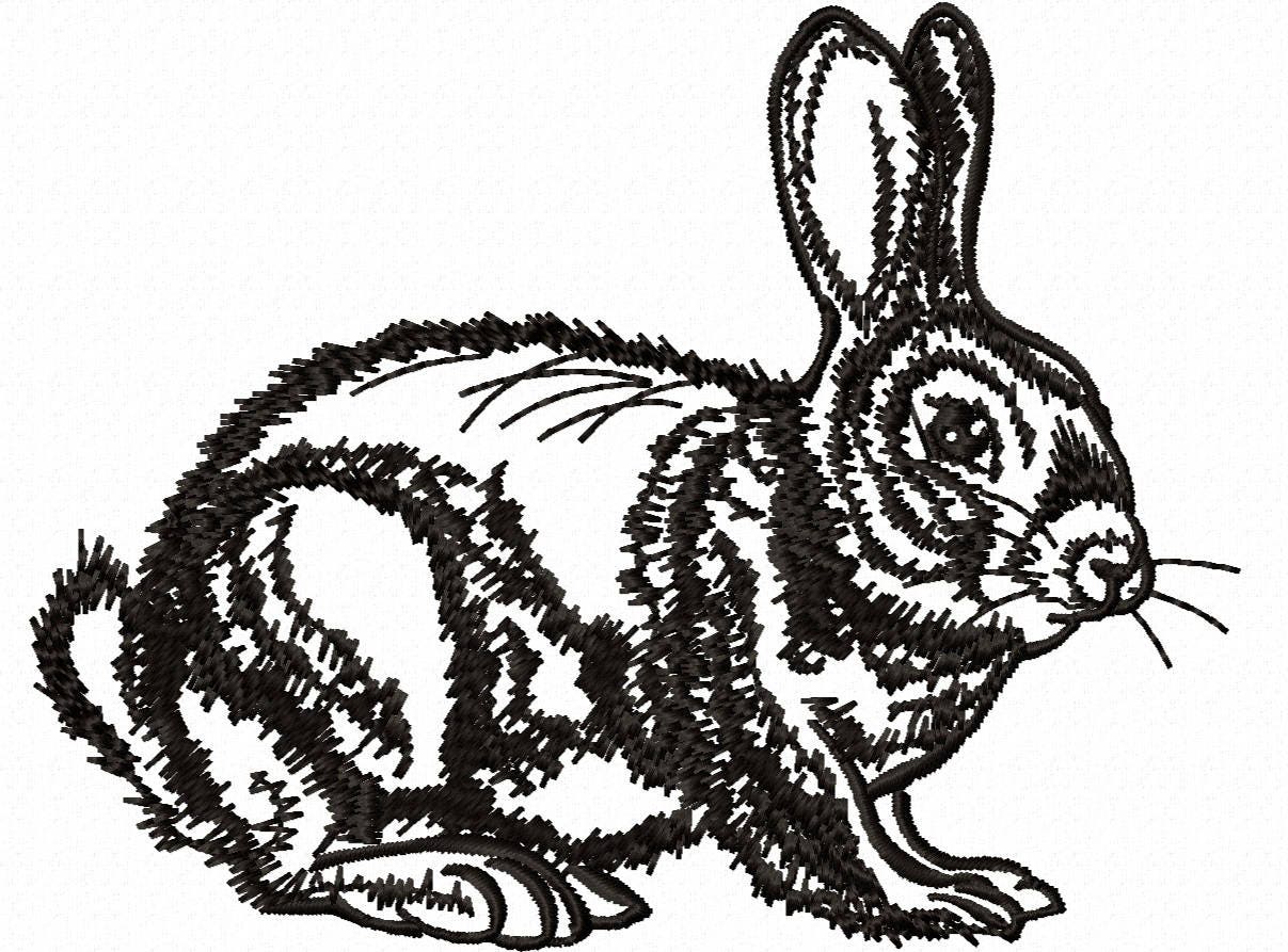 Rabbit Machine Embroidery Design Tested | Etsy