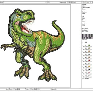 T Rex Dinosaur Tyrannosaurus Machine Embroidery Designs - Etsy