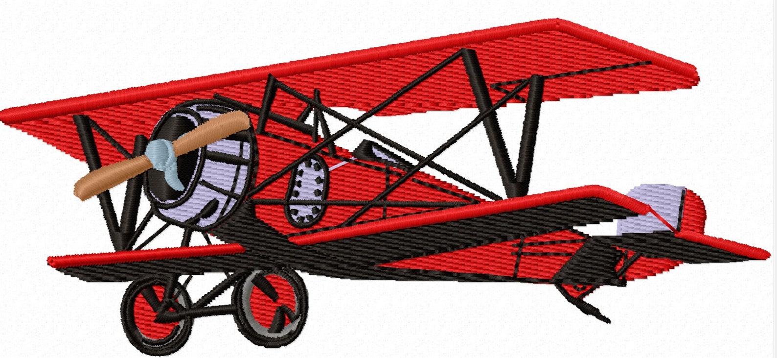 Retro Two-winged Plane Machine Embroidery Design / Tested | Etsy