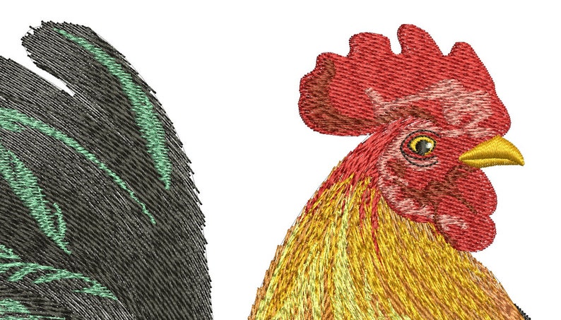 Rooster Machine Embroidery Design - Etsy