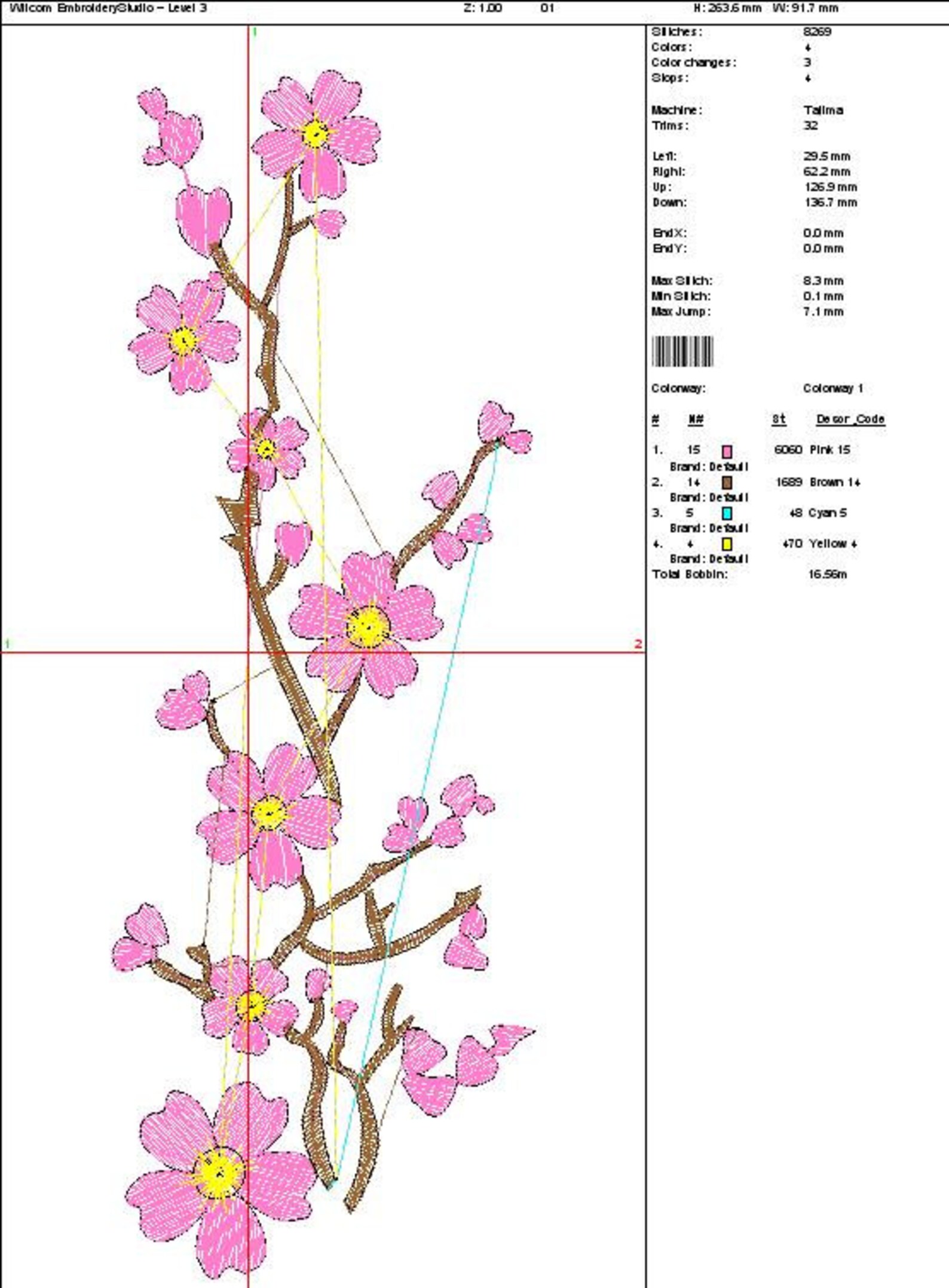 Sakura Branch Machine Embroidery Designs 230175mm / - Etsy
