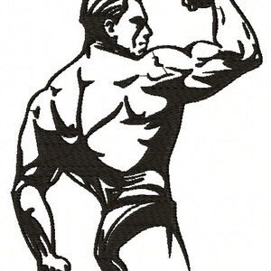 Body Builder Machine Embroidery Design, Instant Download - Etsy