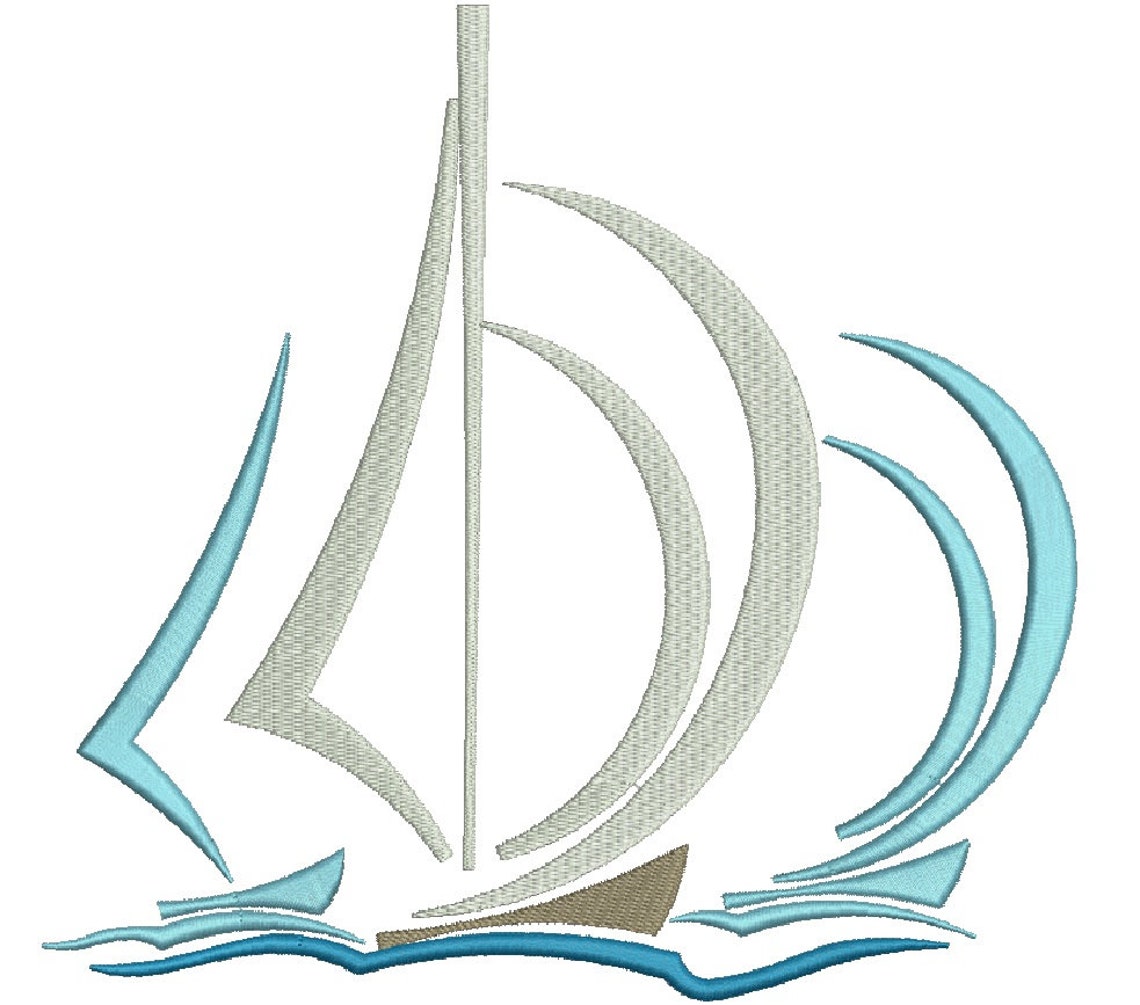Sailboat Machine Embroidery Design - Etsy