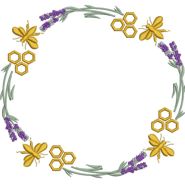 Lavender and Bee Embroidery Design - Etsy