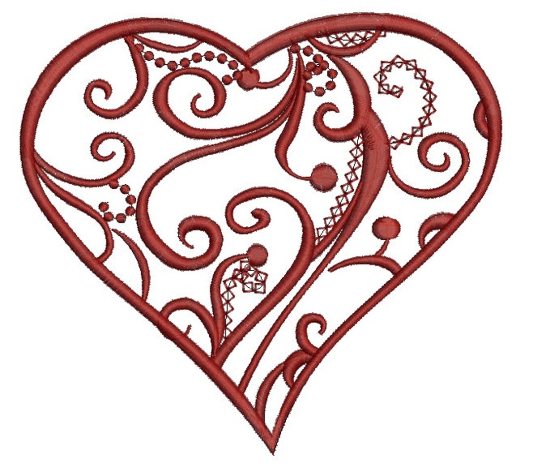 Tracery Heart Machine Embroidery Design Tested. - Etsy