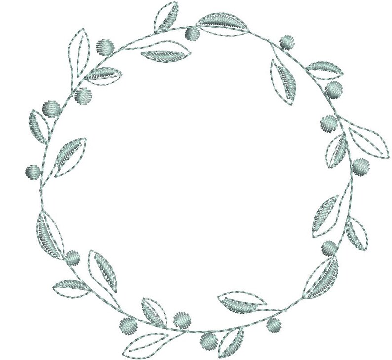 Simple light design floral wreath open space for a logo or | Etsy