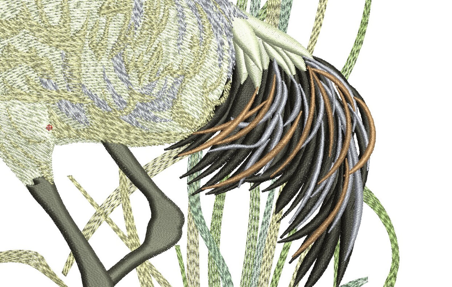 Manchurian Crane Embroidery Design - Etsy New Zealand