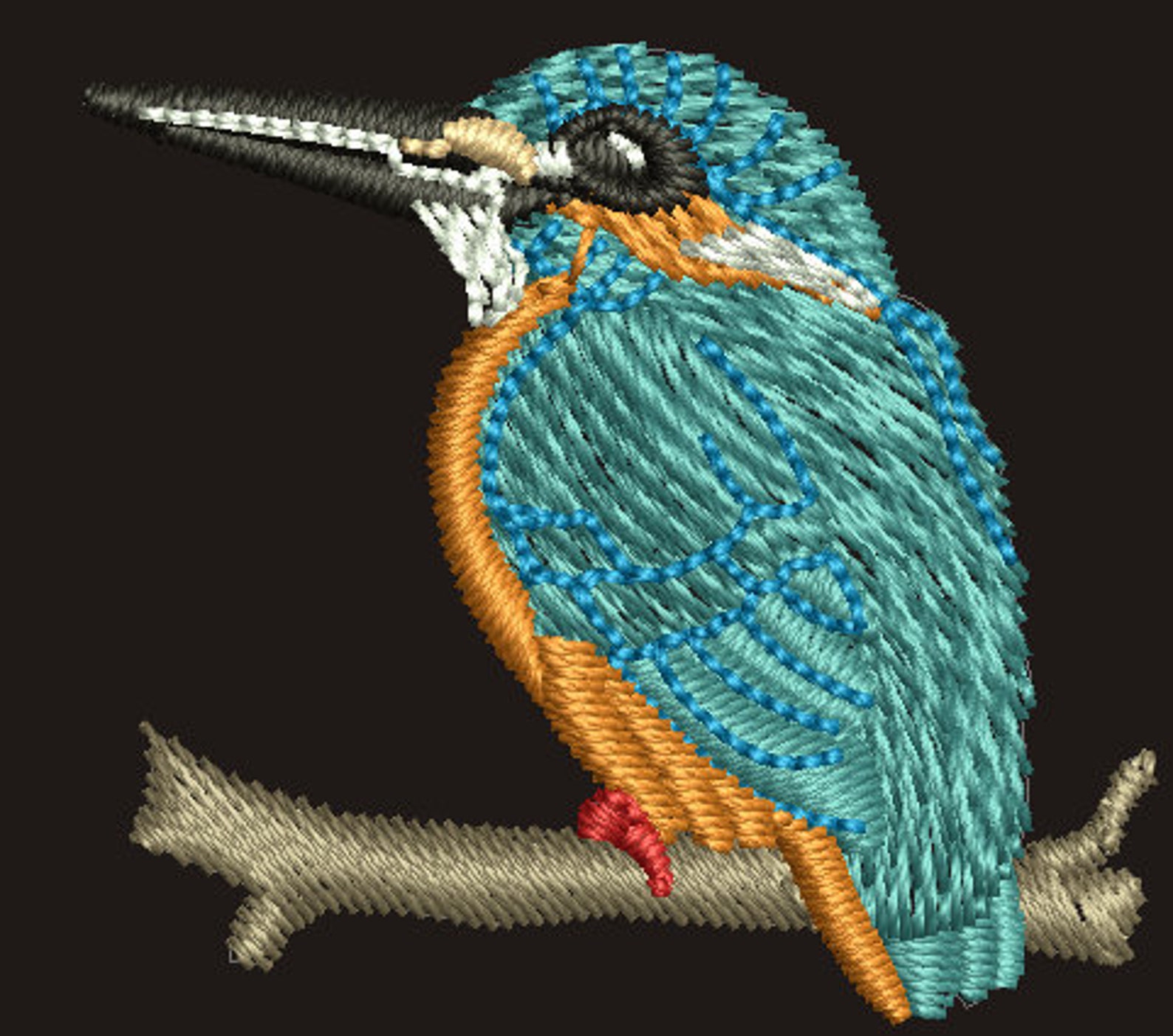 Kingfisher Machine Embroidery Design Tested - Etsy