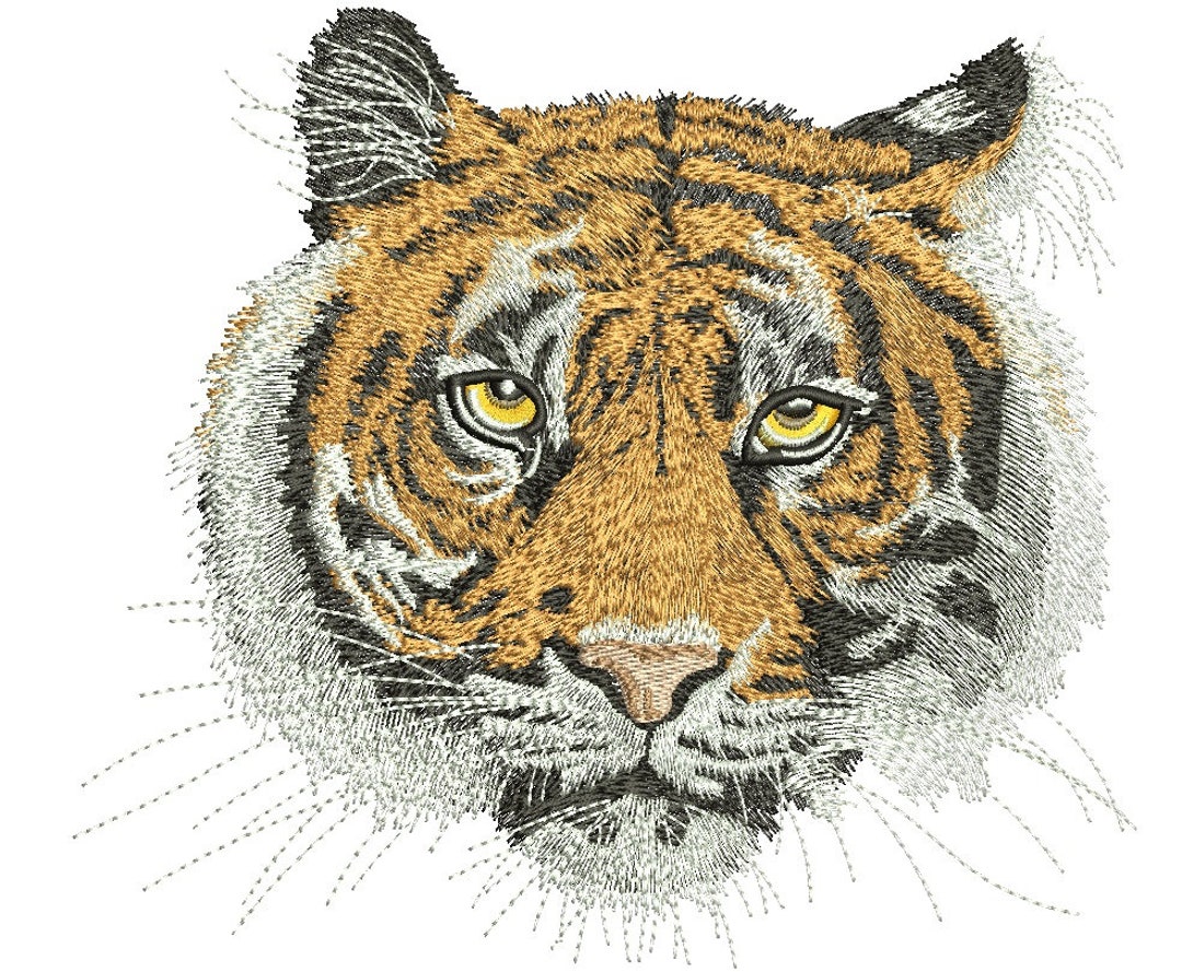 Tiger Machine Embroidery Stitching An Embroidered Tiger Keyring