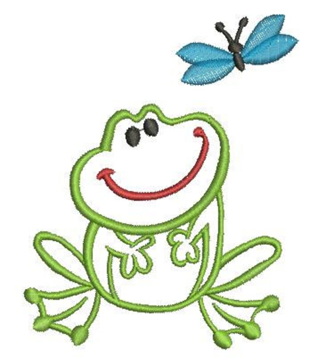 Cute Frog - Machine Embroidery Design - Two Sizes - Etsy