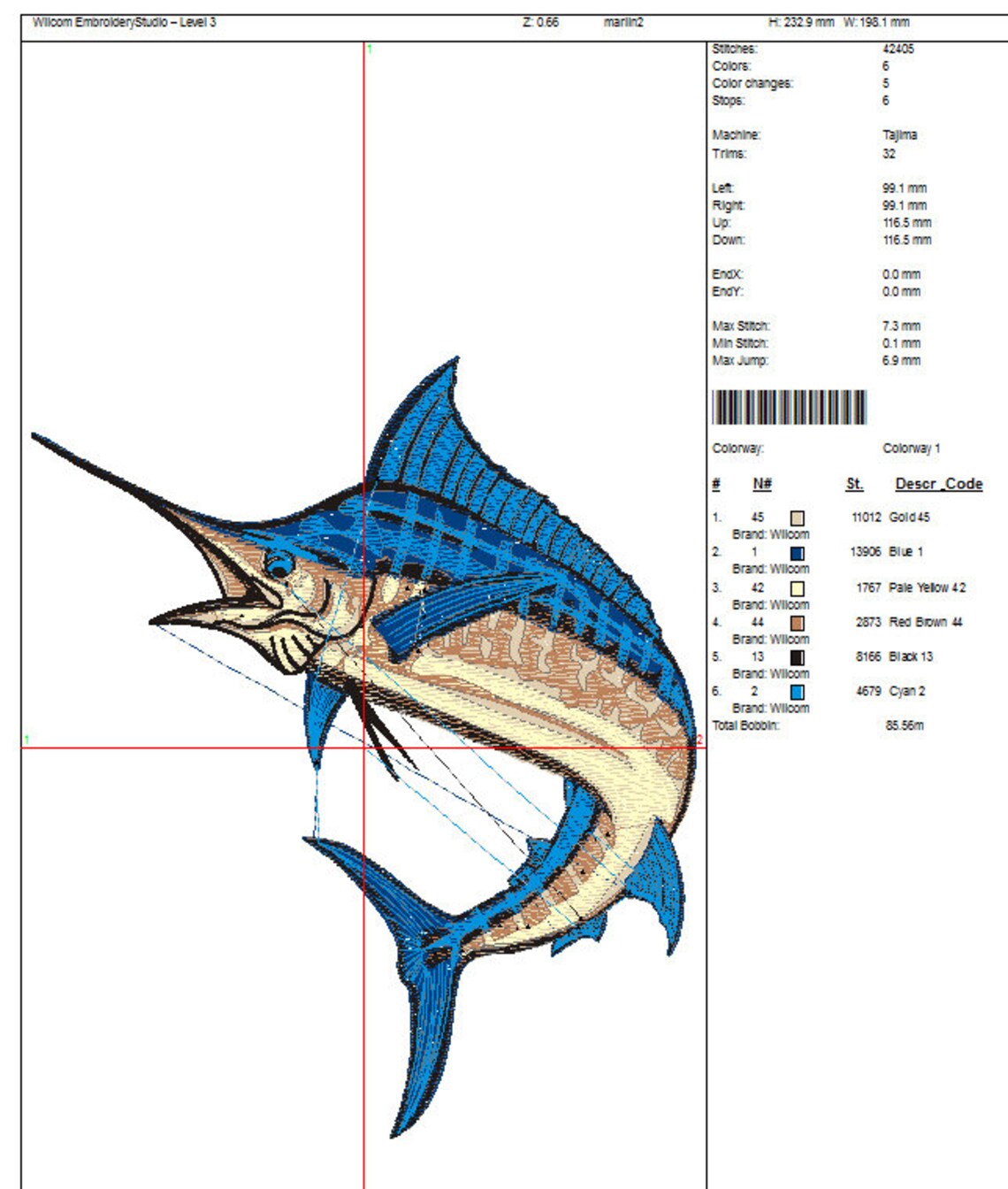 Swordfish / Marlin Embroidery Design Tested - Etsy