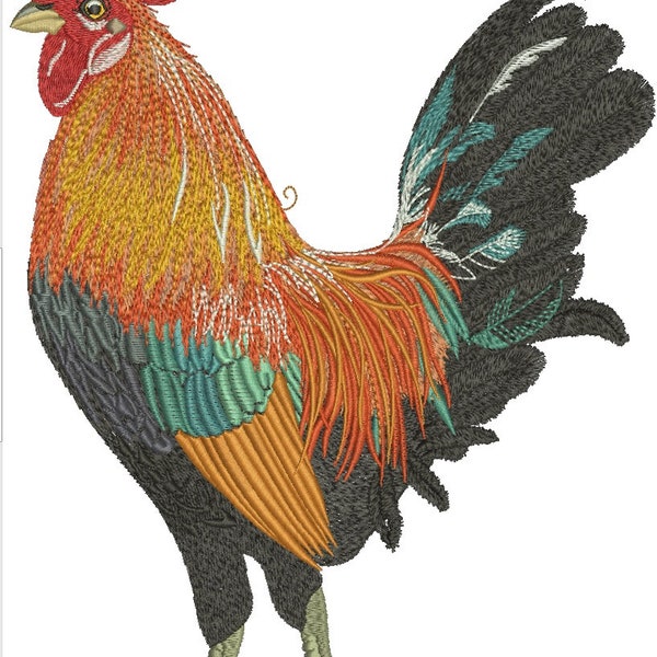 Rooster Embroidery - Etsy