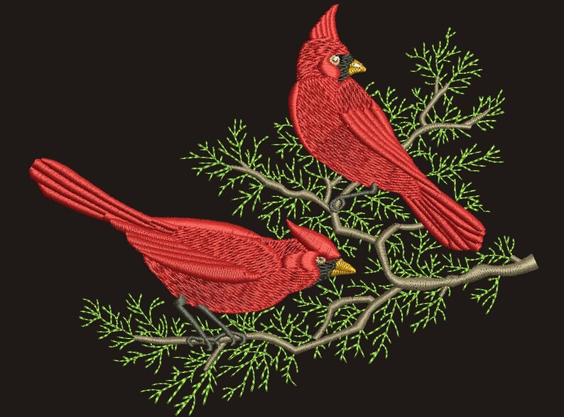 Red Cardinal Bird Machine Embroidery Design - Etsy