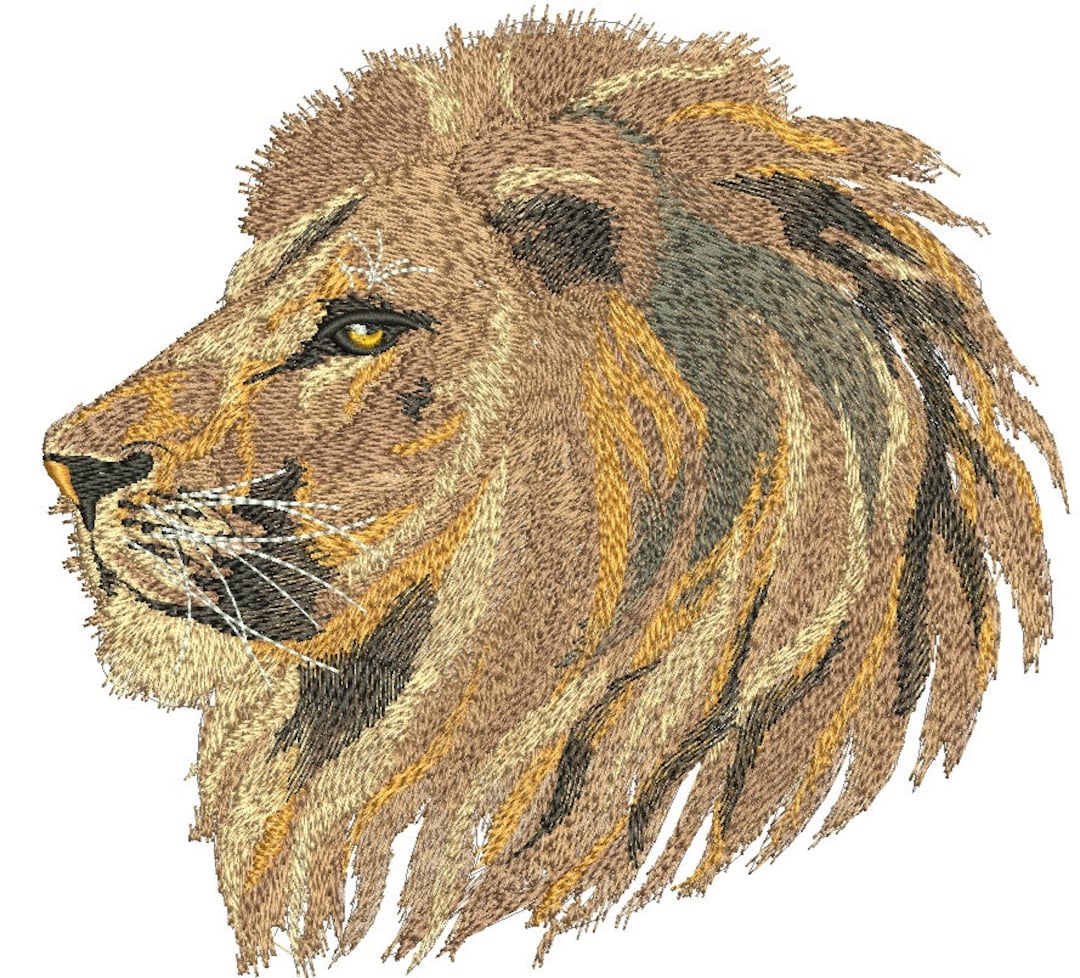 Lion Machine Embroidery Design -attention - High Density, and a Large ...