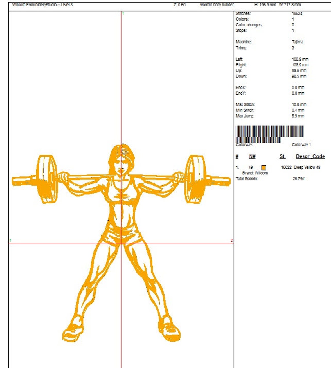 Woman Body Builder Machine Embroidery Design Instant Download - Etsy