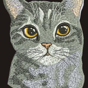Big Gray Cat Design Machine Embroidery Designs - Tested 4 Sizes - Etsy