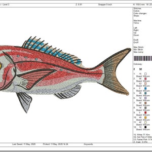 Red Snapper Fish Embroidery Design - Instant Download Digital File ...
