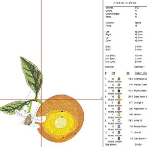 Orange Embroidery - Machine Embroidery Design - Etsy