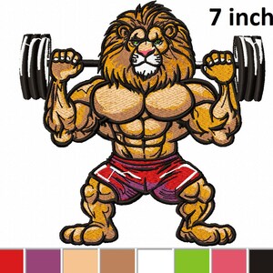 Lion Bodybuilder Lion With Big Arms Machine Embroidery Designs, INSTANT ...