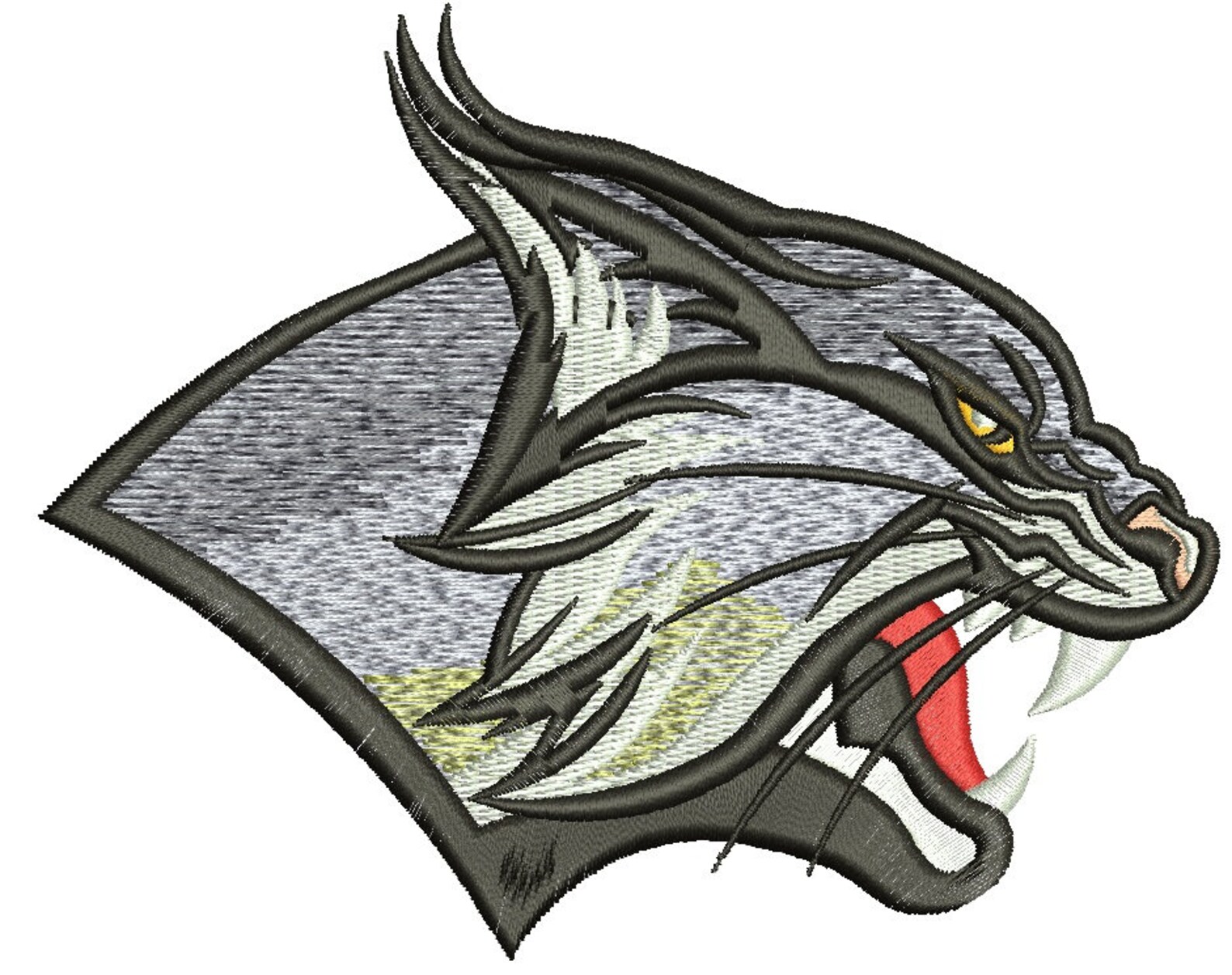 Angry Bobcat Face Profile / Lynx Rufus Machine Embroidery | Etsy