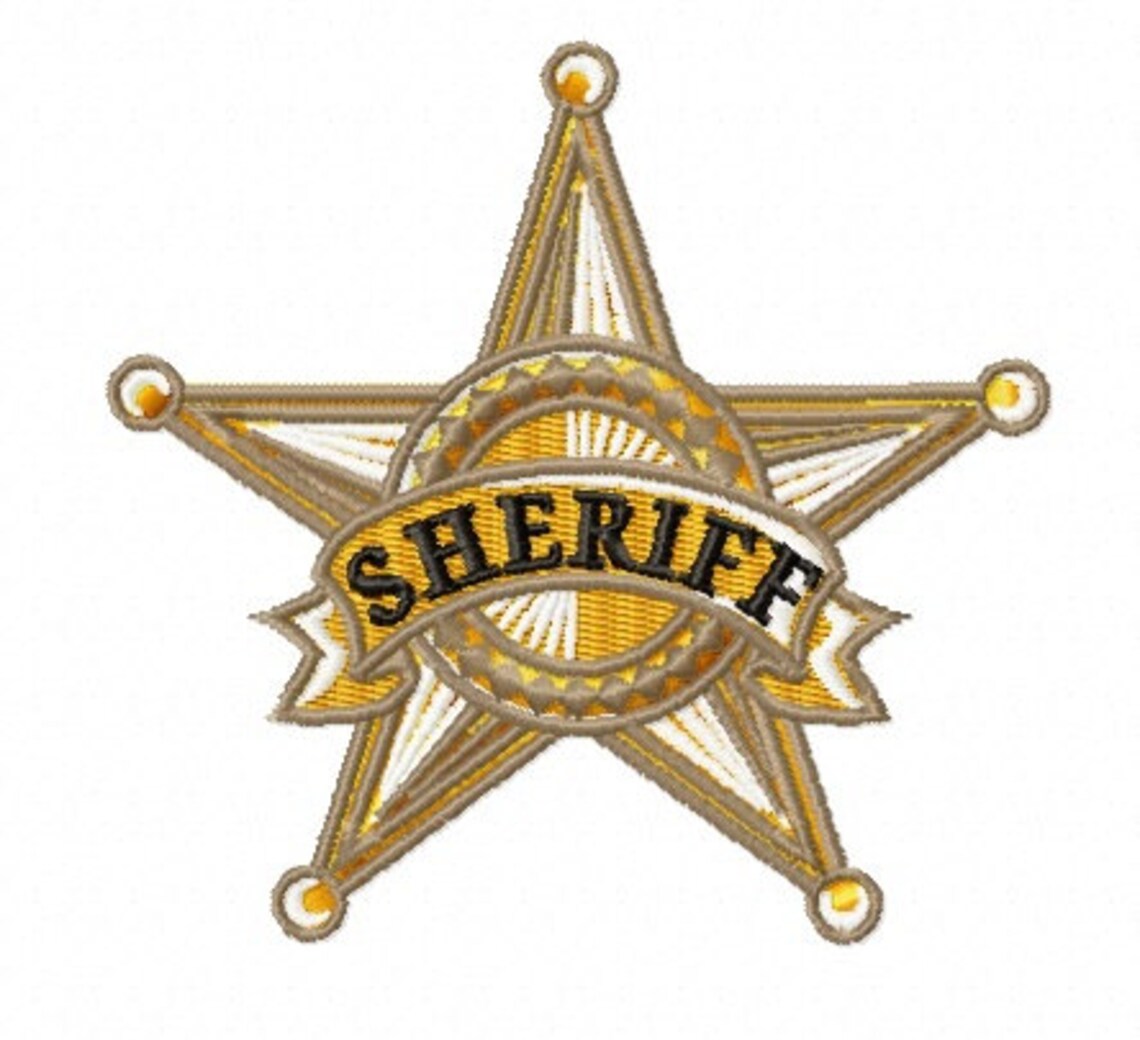 Sheriff Star Machine Embroidery Design Instant Download 4 X | Etsy