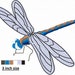 Blu Dragonfly Machine Embroidery Design - Etsy