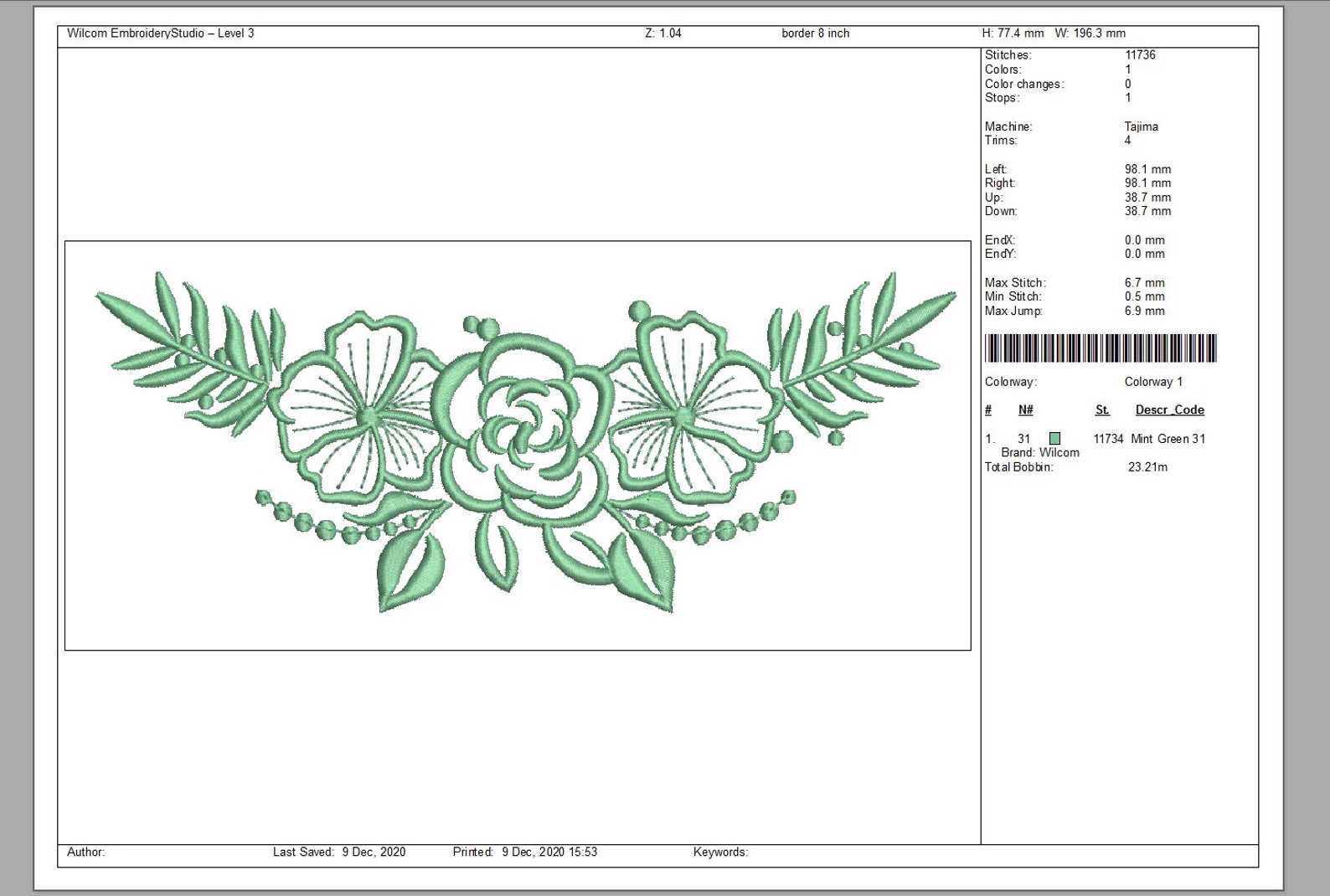 Floral Pastel Ornament Border Floral Festoon Embroidery | Etsy