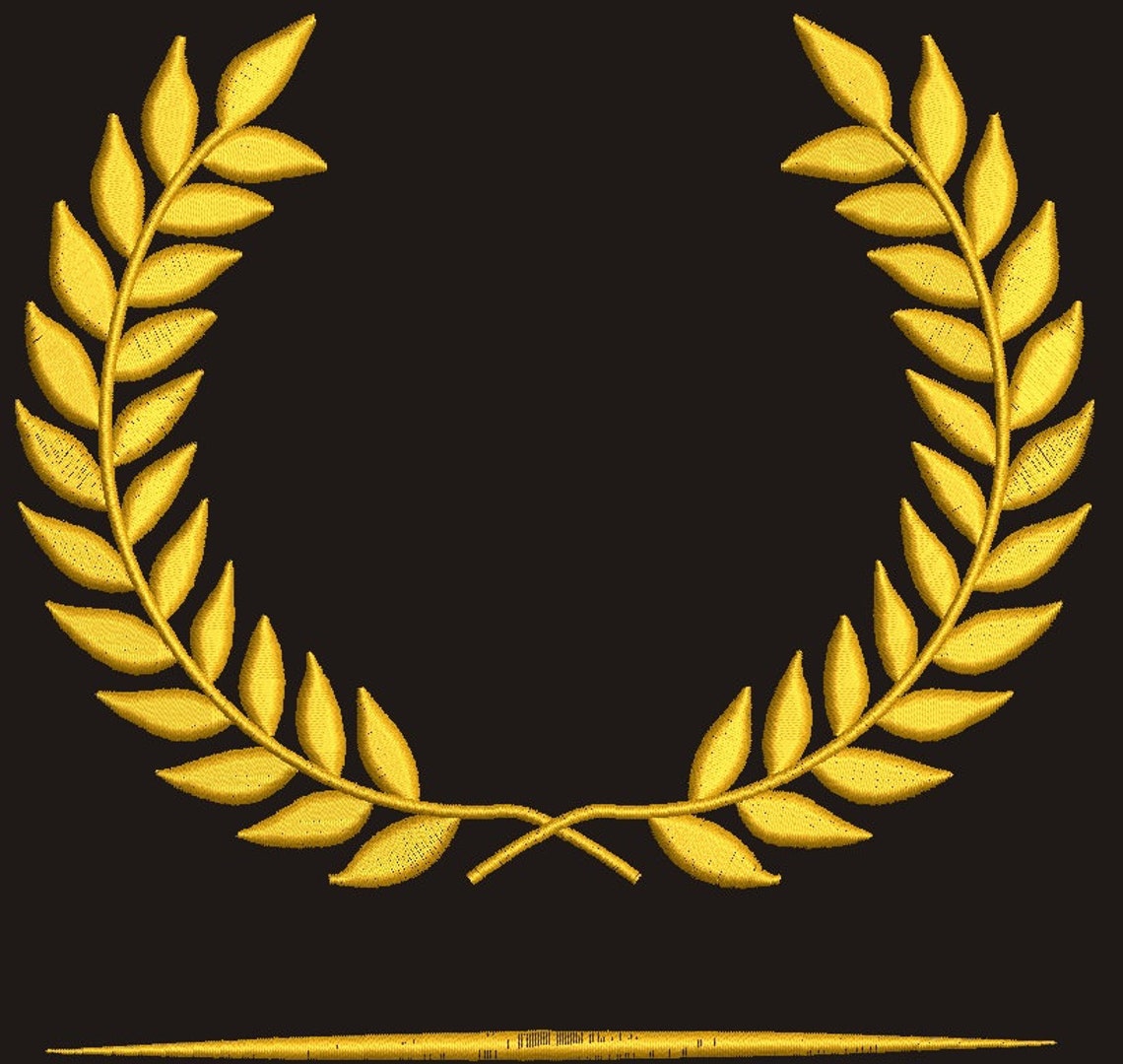 Laurel wreath for monogram and name Machine embroidery design | Etsy
