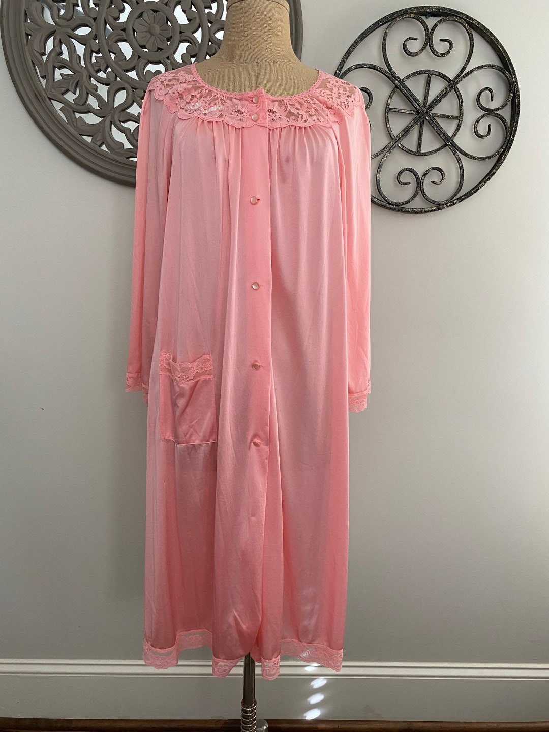 Vintage Shadowline Long Button up Robe - Etsy