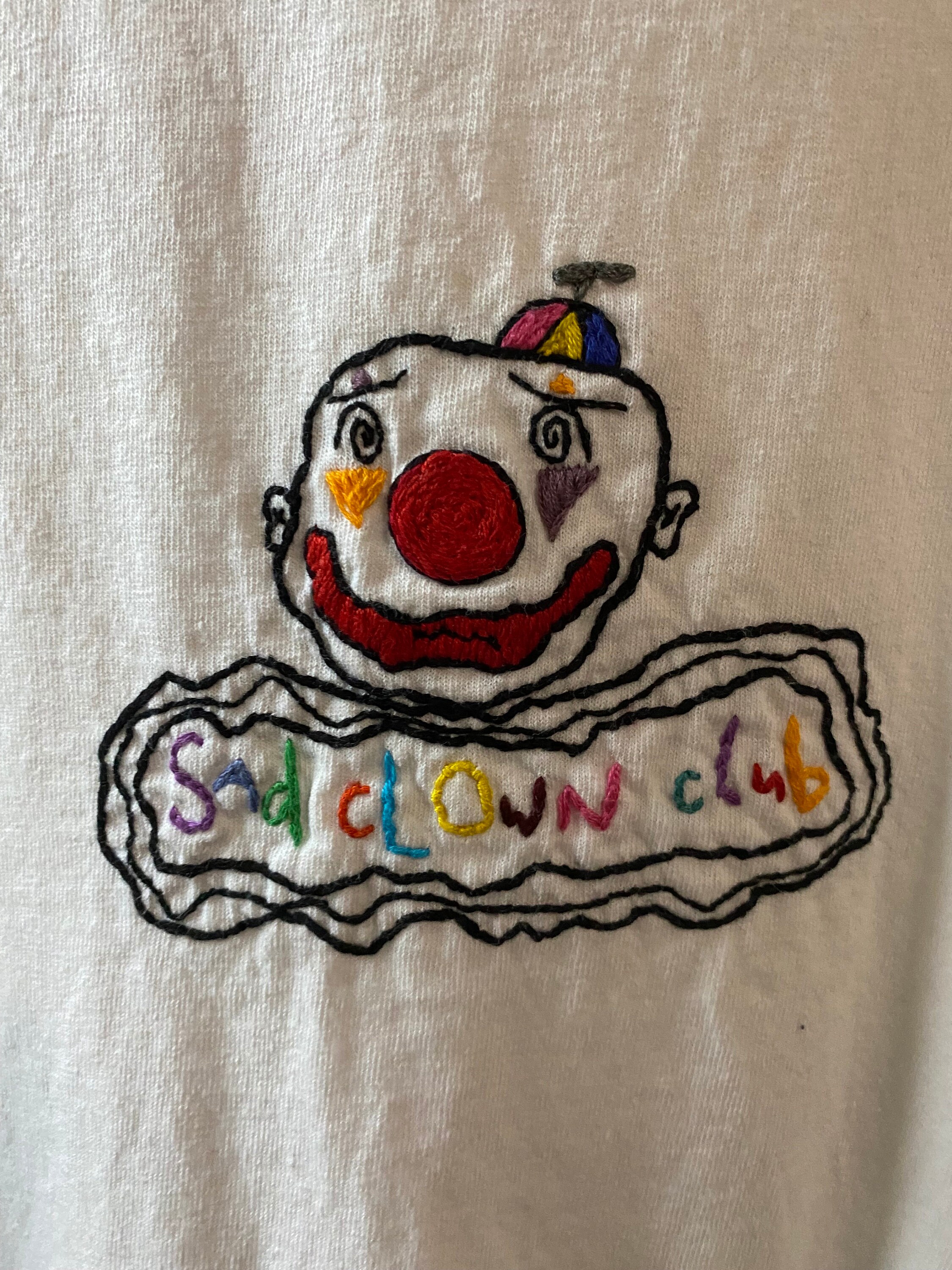 Sad Clown Club Embroidered T-shirt large - Etsy