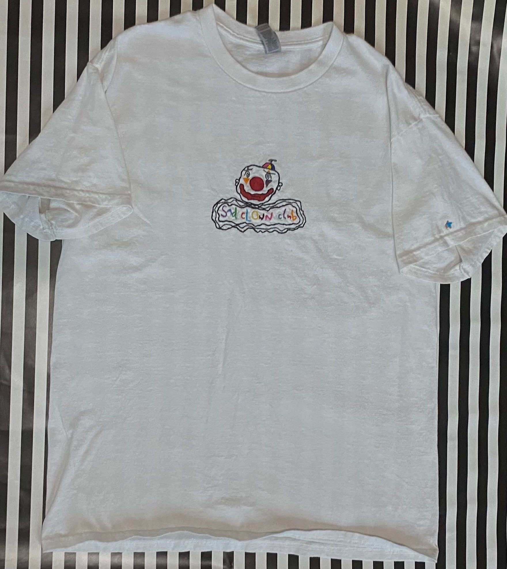 Sad Clown Club Embroidered T-shirt large - Etsy