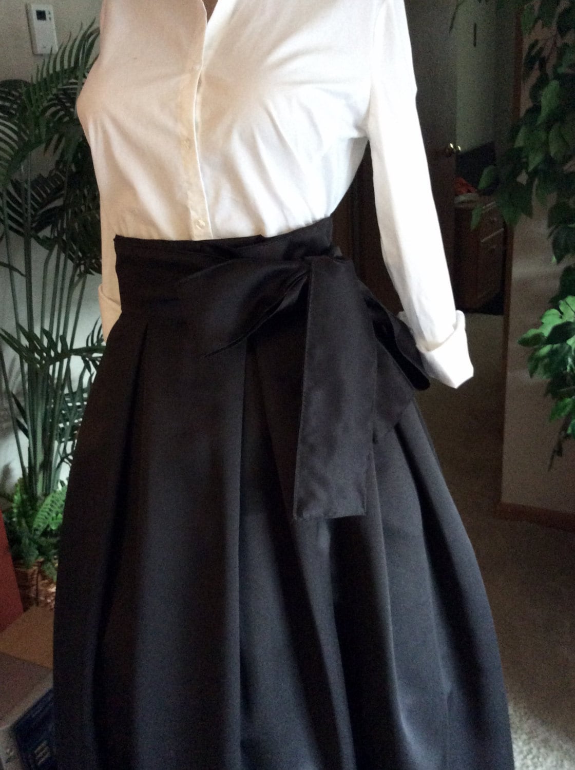 Satin Box Pleat Maxi Skirt, Formal Gown With Pockets, Custom Made - Etsy