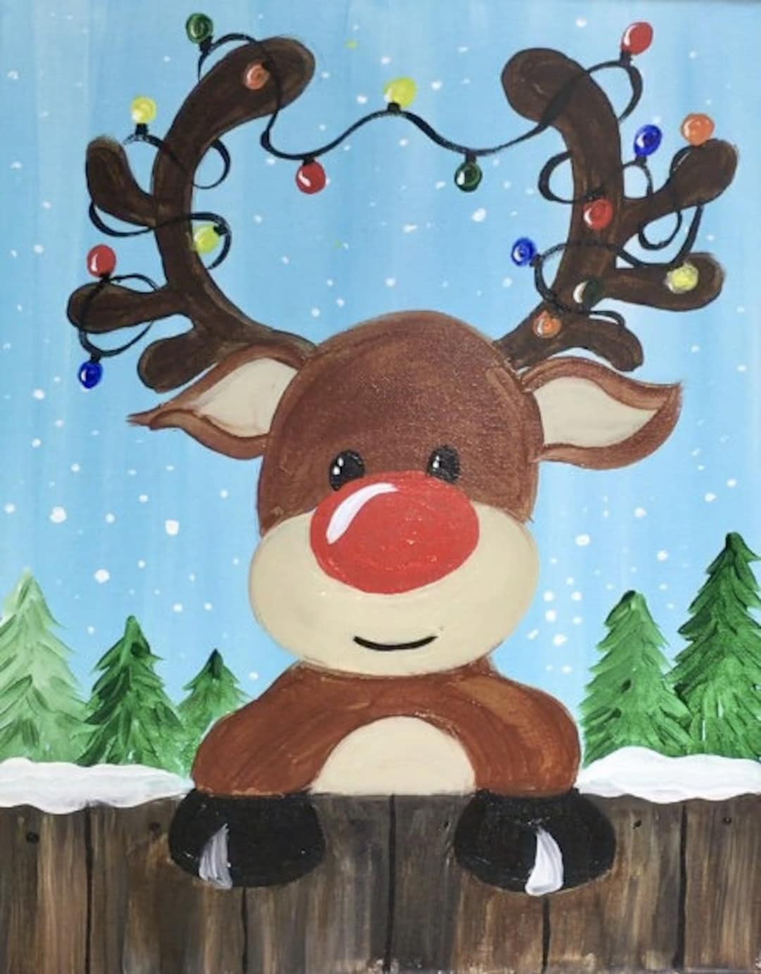 Reindeer Paint Party Make It A Date/ Wedding/birthdays/paint and Sip ...