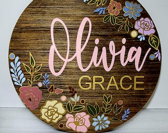 Monogram Nursery Wall Decor Hospital Door Hanger Baby Name Sign - Etsy