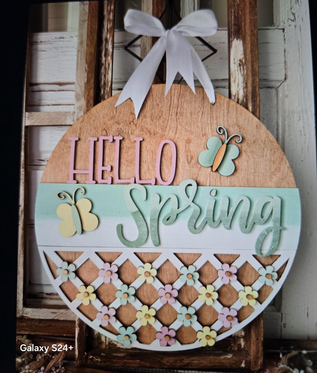 Wooden Door Hanger DIY Paint A Beautiful Spring Decoration Girls Night ...