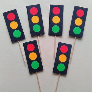 Traffic Lights Cake Toppers, Transport Theme Cake Toppers, Transport ...