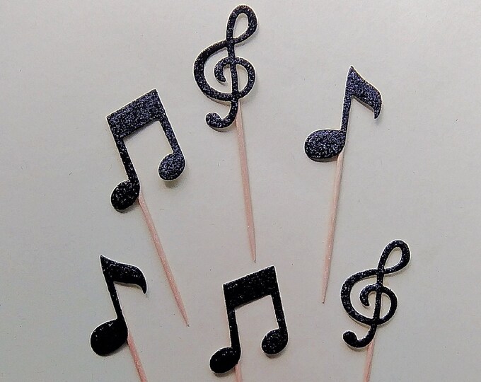 Musical Notes Cake Toppers, Music Notes Topper, Treble Clef, Quaver ...