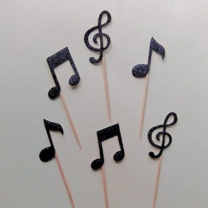 Musical Notes Cake Toppers, Music Notes Topper, Treble Clef, Quaver ...