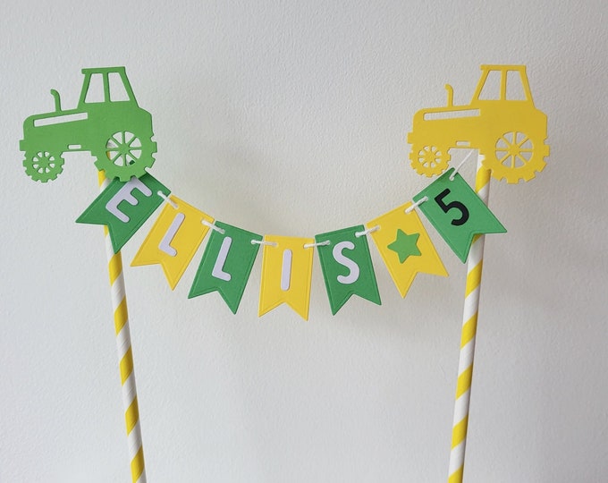 Tractor Cake Topper Tractor Birthday Personalised Tractor Cake Bunting ...