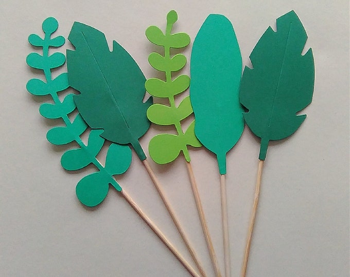 Leaf Cake Topper, Large Leaves Cake Toppers, Jungle Leaves, Safari ...