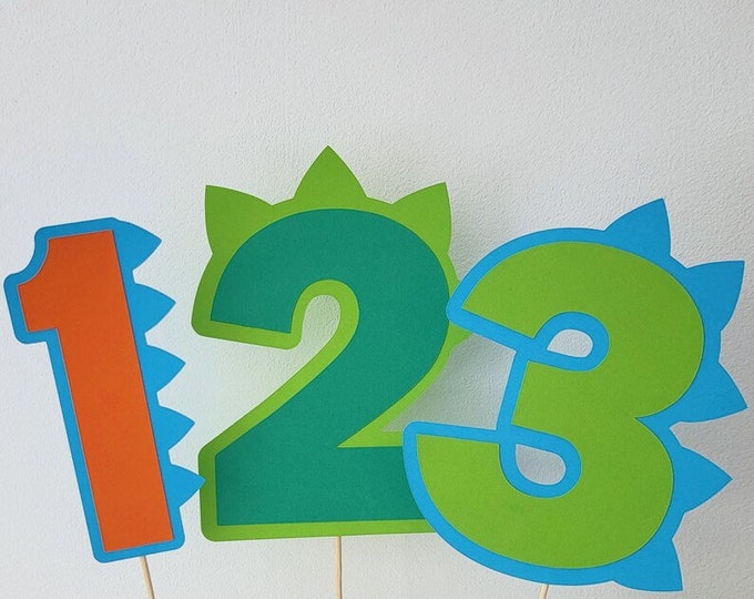Dinosaur Number Cake Topper, Dinosaur Party Cake Topper, Number 1-9 ...