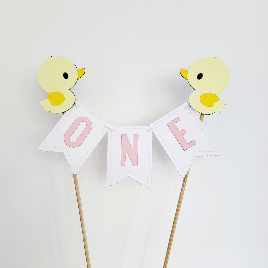 Duck Cake Topper, 1st Birthday Cake Topper, Duck Themed Topper, Baby ...
