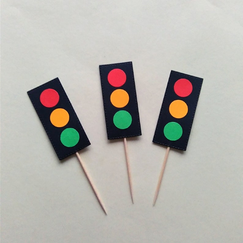 Traffic Lights Cake Toppers Transport Theme Cake Toppers - Etsy UK