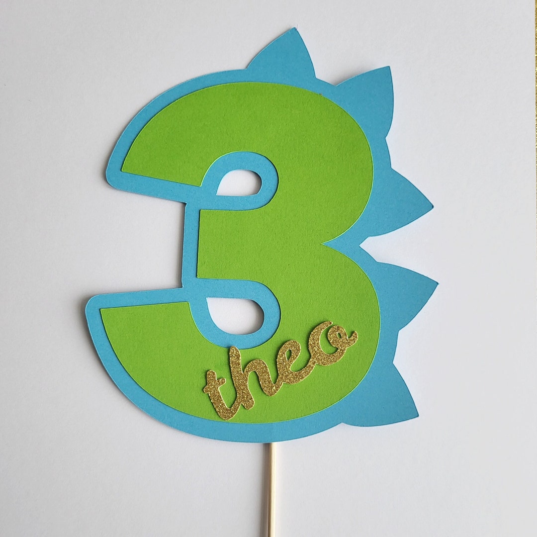 Dinosaur Number Cake Topper, Dinosaur Party Cake Topper, Number 1-9 ...