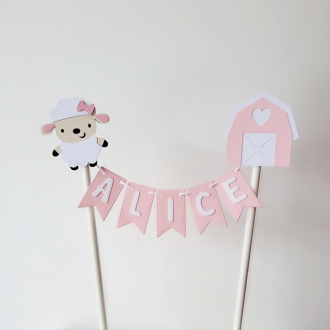 Sheep Cake Topper, Lamb Cake Topper, Farm Animal Cake Bunting, 1st ...
