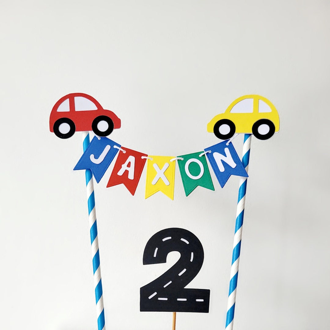 Car Cake Bunting Topper, Transport Theme Topper, Car Cake Topper ...