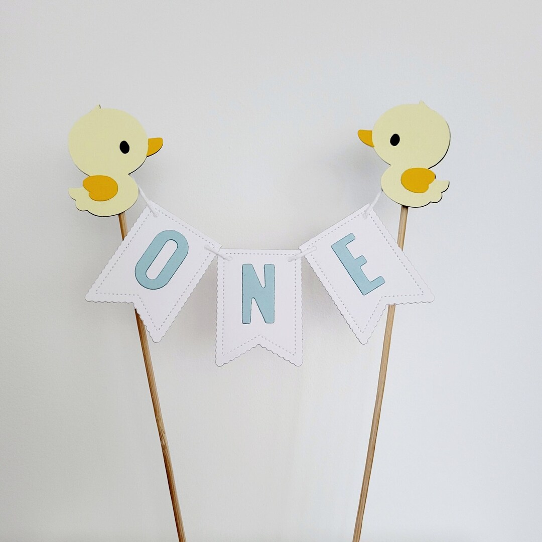 Duck Cake Topper, 1st Birthday Cake Topper, Duck Themed Topper, Baby ...