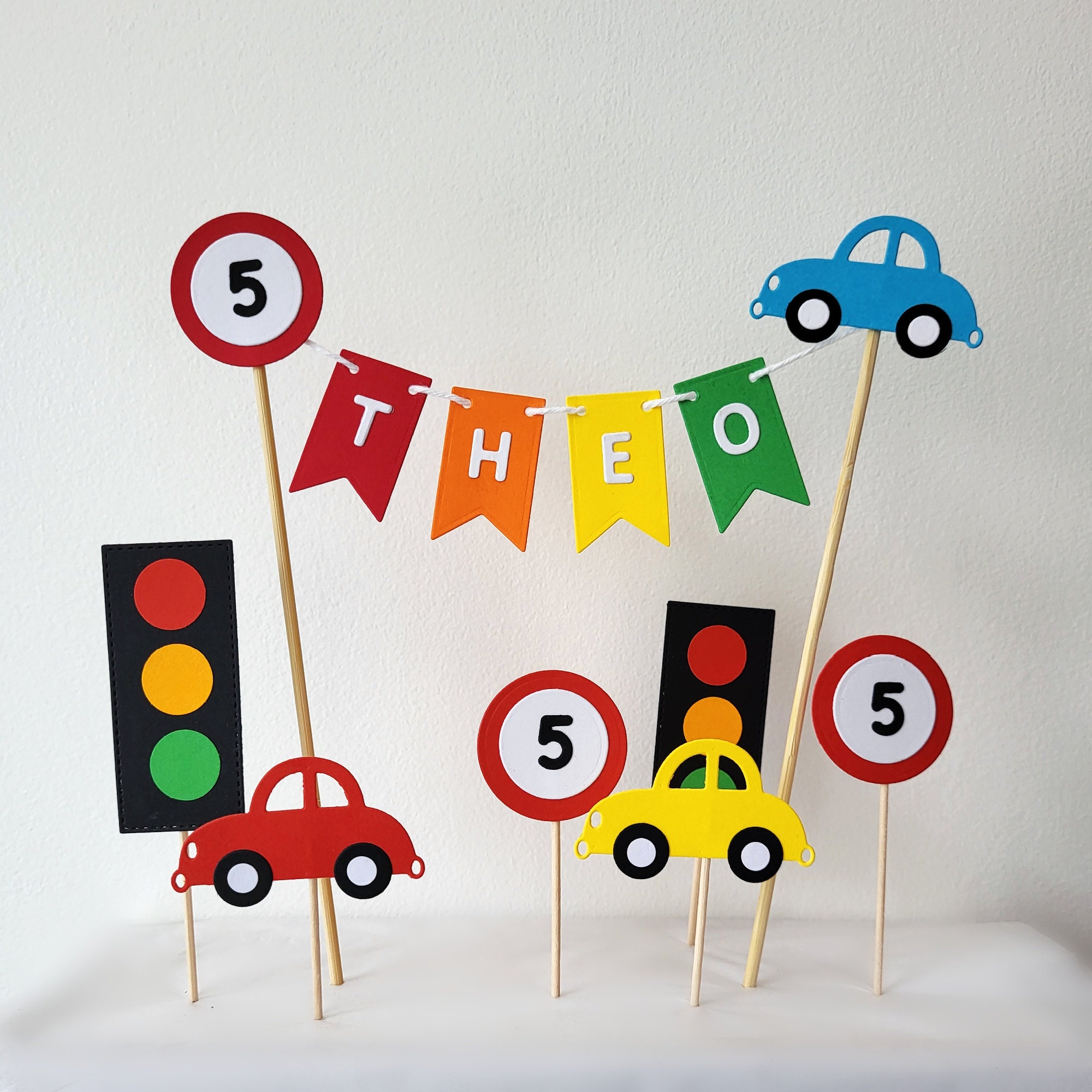 Car Topper Transport Theme Cake Bunting Personalised Car & - Etsy UK