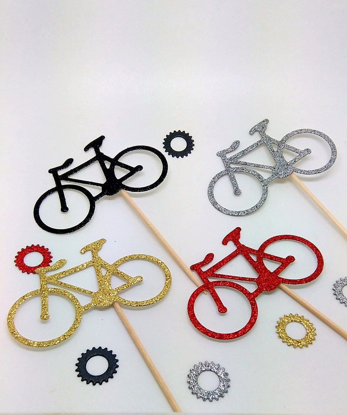 Bicycle Cupcake Topper Racing Bike Cupcake Toppers Bike | Etsy